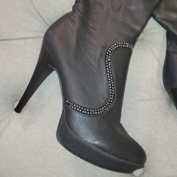 Nancy Li | Shoes | New Thigh High Faux Leather Boots Size 9 | Poshmark